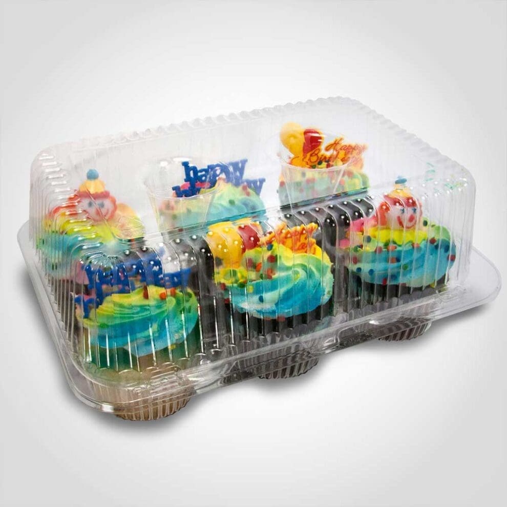3-Count Muffin Clamshell - 300/case | Bakery takeout containers