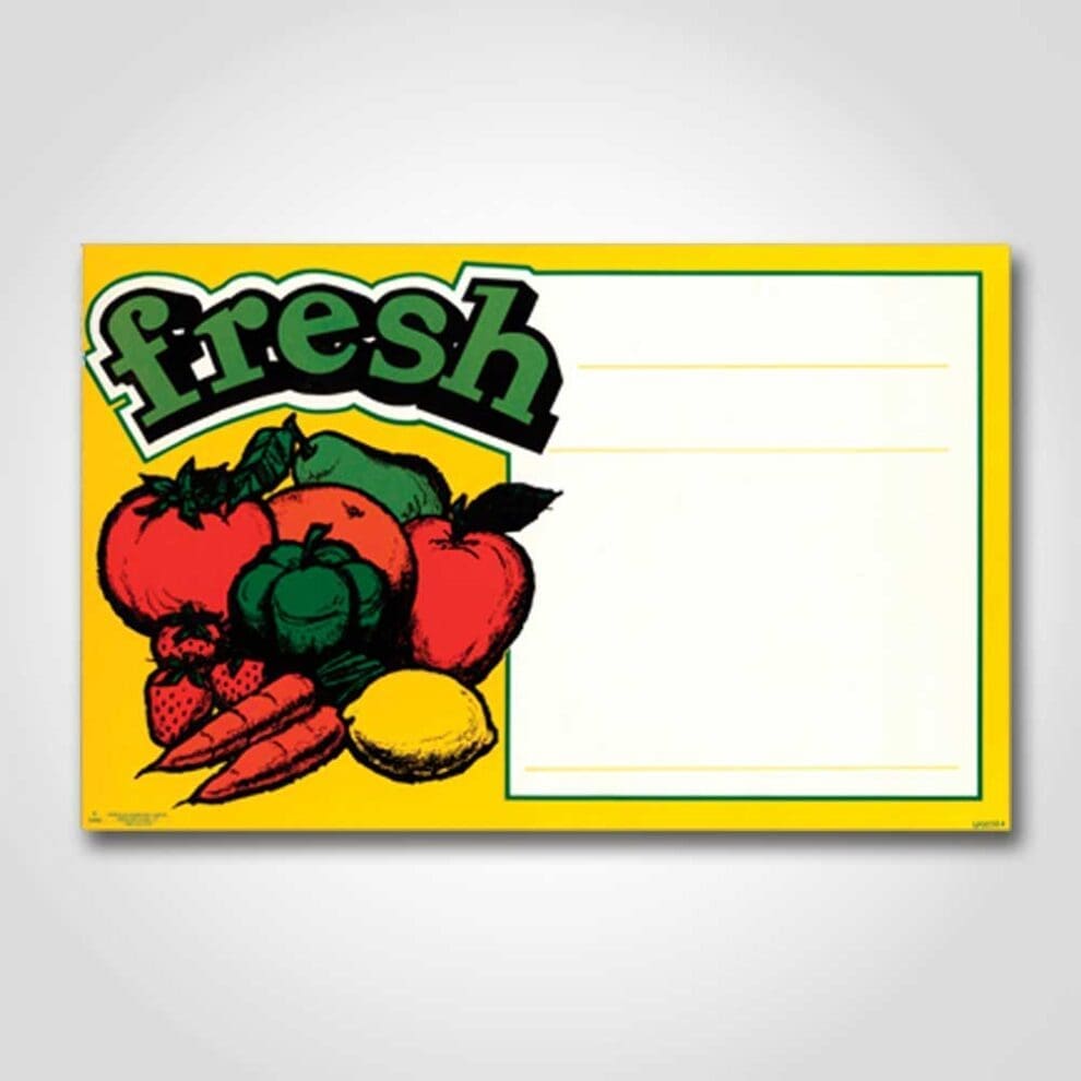 Fresh Produce Sign Card 3.5 x 7" - 100/pkg | Sign Cards