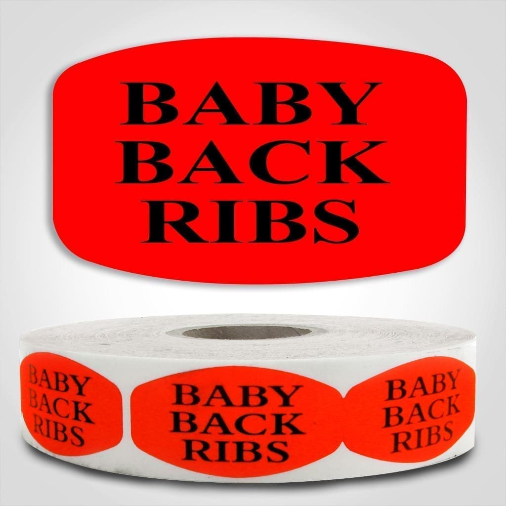Baby Back Ribs Label - 1000 Stickers | Butcher Labels