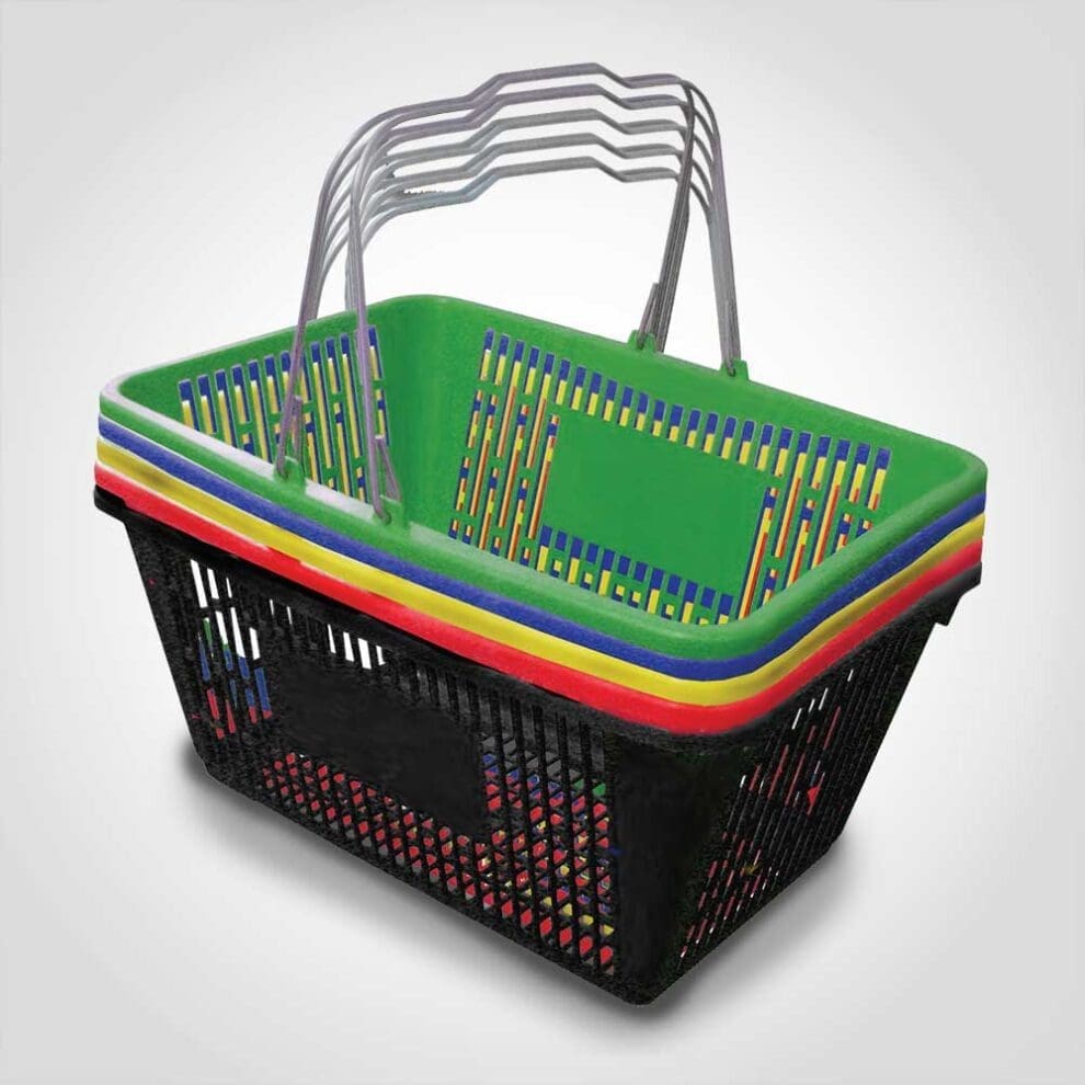Yellow Plastic Shopping Baskets 12 PACK | The Brenmar Company