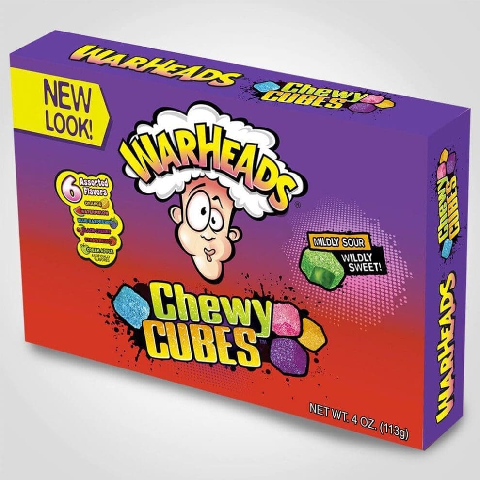 Theater Box Warheads Sour Chewy Cubes - 12 Pack | Candy