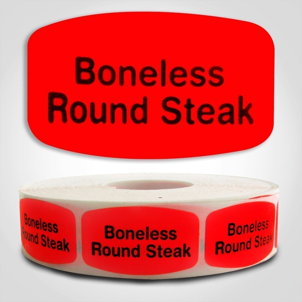 Boneless Round Steak Label - 1000 Stickers | Butcher Labels