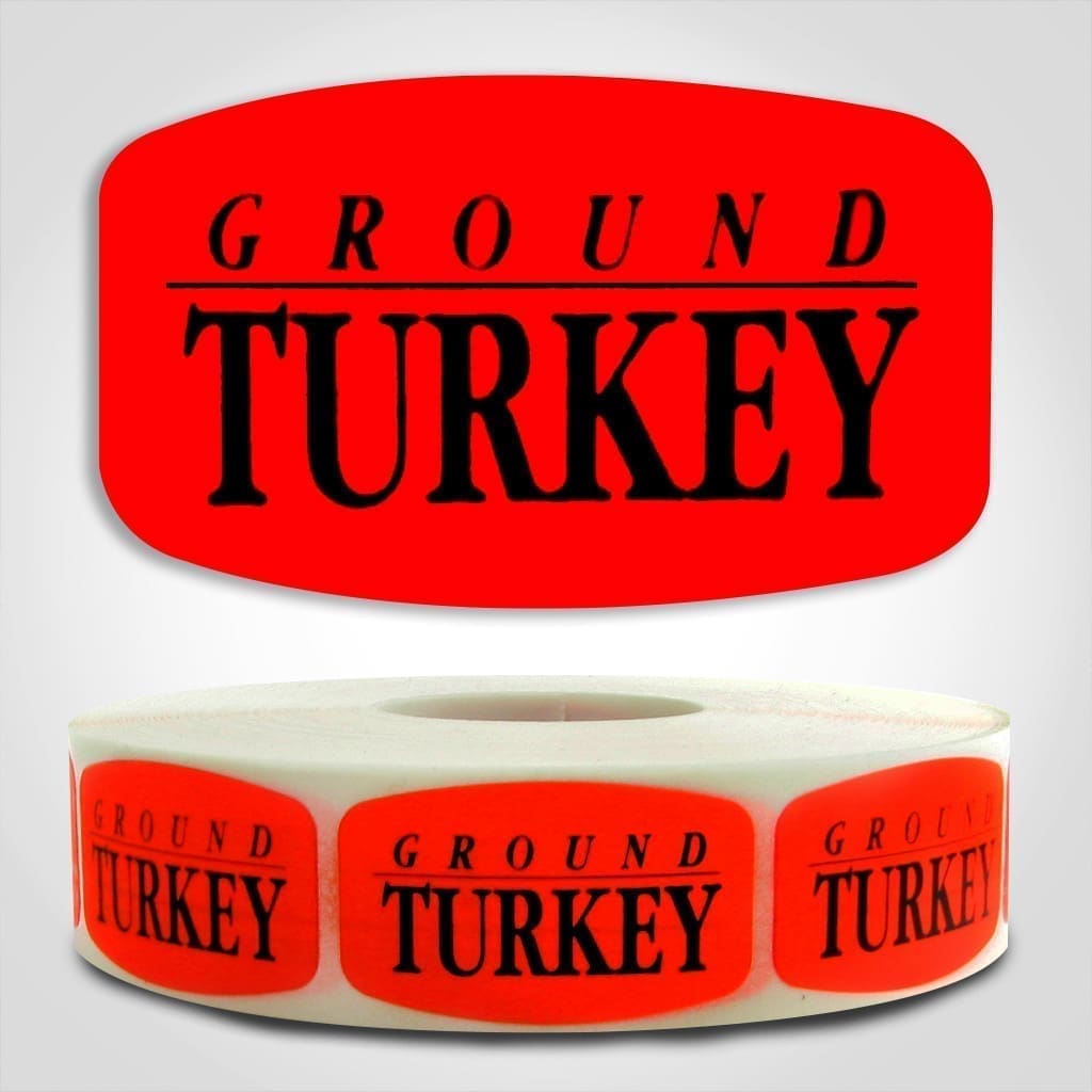 Ground Turkey Label - 1000 Stickers | Butcher Labels